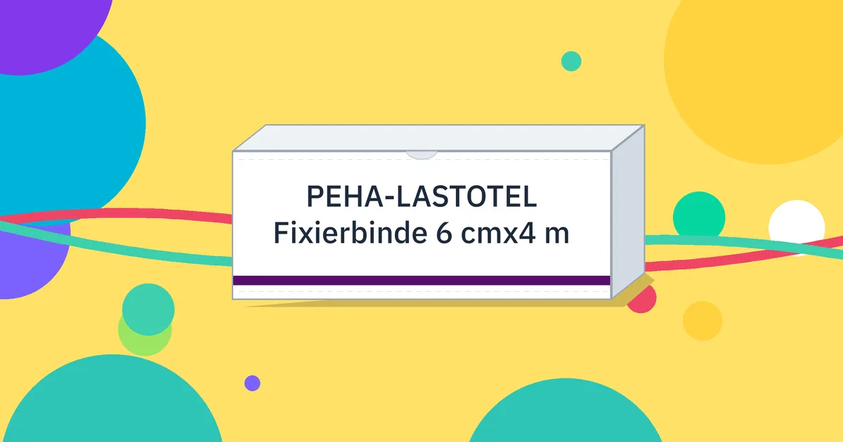 Symbolbild: Packung mit der Aufschrift PEHA-LASTOTEL Fixierbinde 6 cmx4 m (PZN 17435127) – Verfügbarkeit und Bezug in Apotheken in Frankfurt am Main