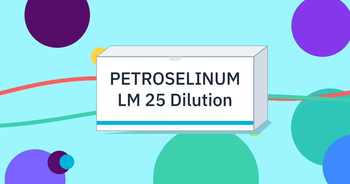 Symbolbild: Packung mit der Aufschrift PETROSELINUM LM 25 Dilution (PZN 13636188) – Verfügbarkeit und Bezug in Apotheken in Frankfurt am Main