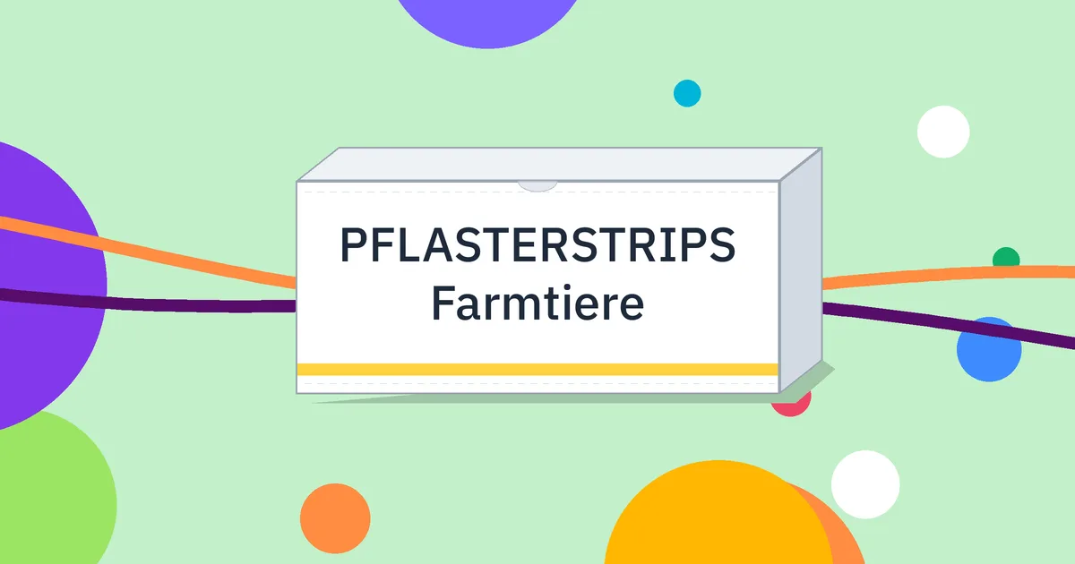 Symbolbild: Packung mit der Aufschrift PFLASTERSTRIPS Farmtiere (PZN 15248935) – Verfügbarkeit und Bezug in Apotheken in Frankfurt am Main