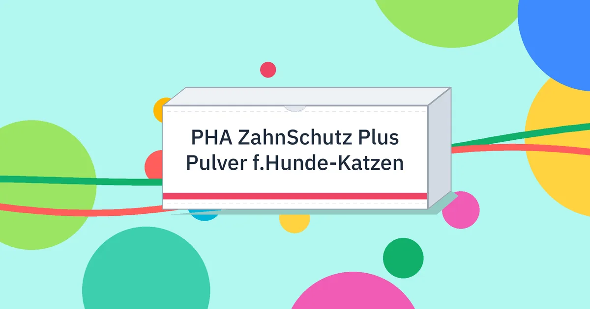 Symbolbild: Packung mit der Aufschrift PHA ZahnSchutz Plus Pulver f.Hunde-Katzen (PZN 10229353) – Verfügbarkeit und Bezug in Apotheken in Frankfurt am Main