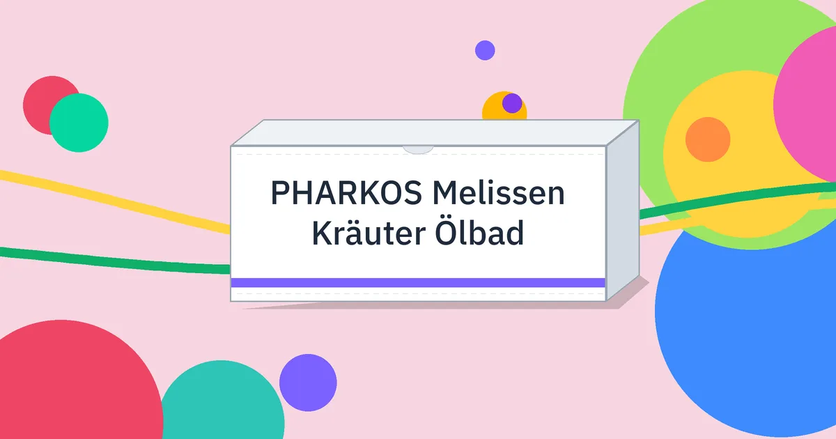 Symbolbild: Packung mit der Aufschrift PHARKOS Melissen Kräuter Ölbad (PZN 01802078) – Verfügbarkeit und Bezug in Apotheken in Frankfurt am Main