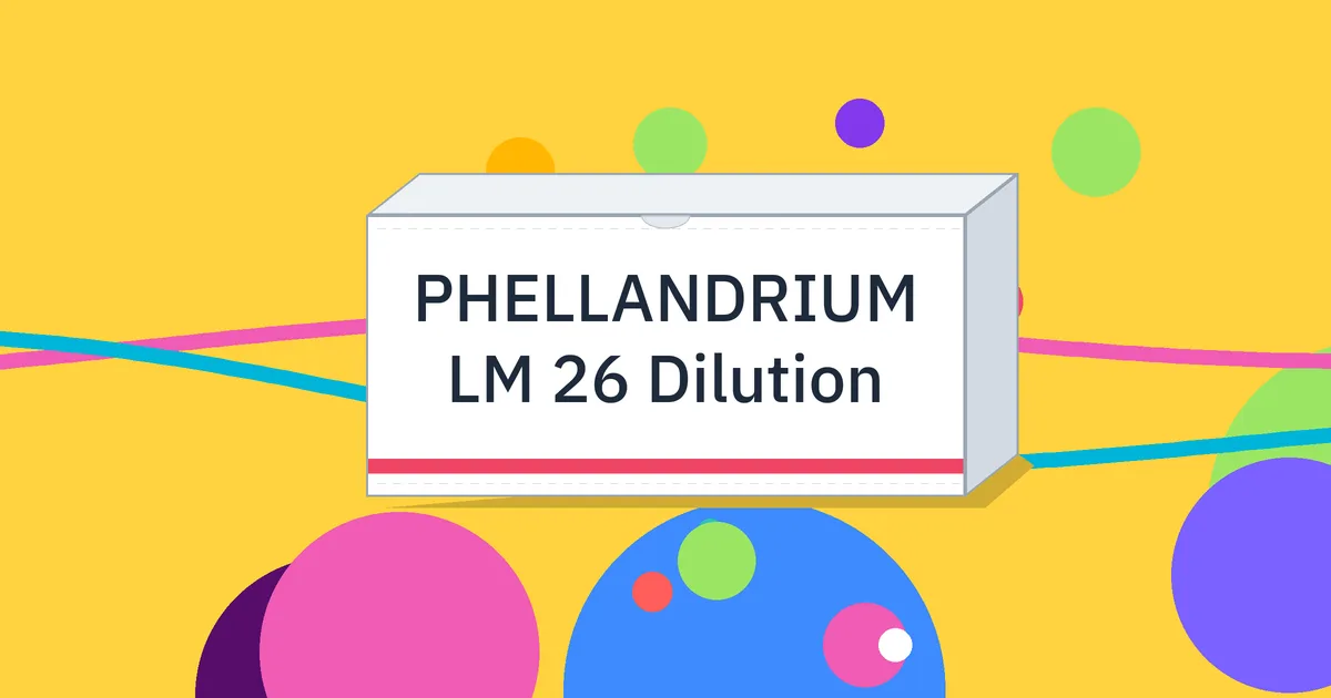 Symbolbild: Packung mit der Aufschrift PHELLANDRIUM LM 26 Dilution (PZN 13637584) – Verfügbarkeit und Bezug in Apotheken in Frankfurt am Main
