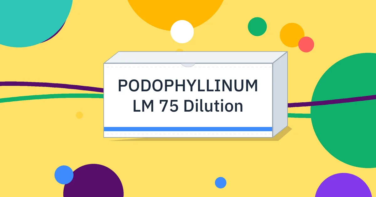 Symbolbild: Packung mit der Aufschrift PODOPHYLLINUM LM 75 Dilution (PZN 13661269) – Verfügbarkeit und Bezug in Apotheken in Frankfurt am Main