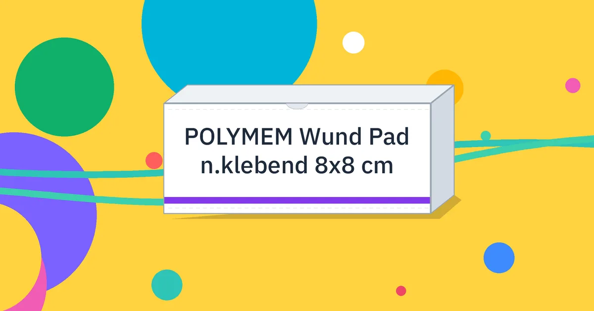 Symbolbild: Packung mit der Aufschrift POLYMEM Wund Pad n.klebend 8x8 cm (PZN 00045356) – Verfügbarkeit und Bezug in Apotheken in Frankfurt am Main