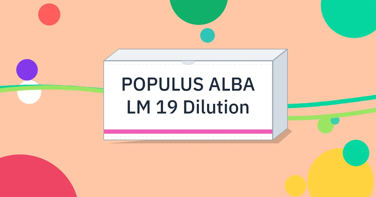 Symbolbild: Packung mit der Aufschrift POPULUS ALBA LM 19 Dilution (PZN 13663877) – Verfügbarkeit und Bezug in Apotheken in Frankfurt am Main