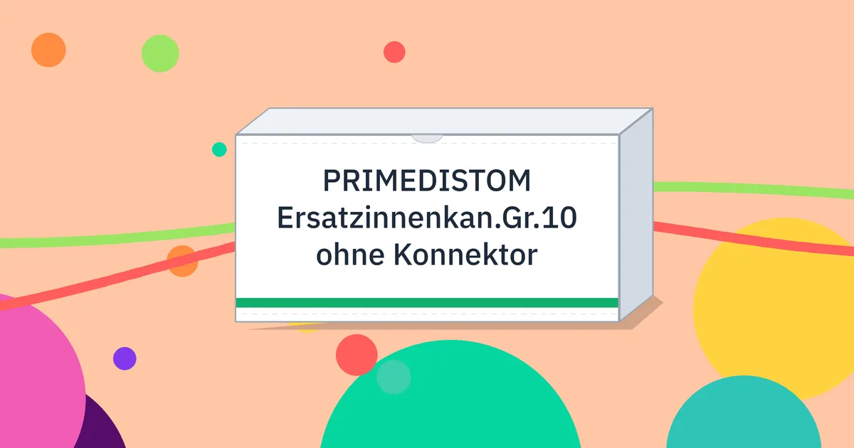 Symbolbild: Packung mit der Aufschrift PRIMEDISTOM Ersatzinnenkan.Gr.10 ohne Konnektor (PZN 10257444) – Verfügbarkeit und Bezug in Apotheken in Frankfurt am Main