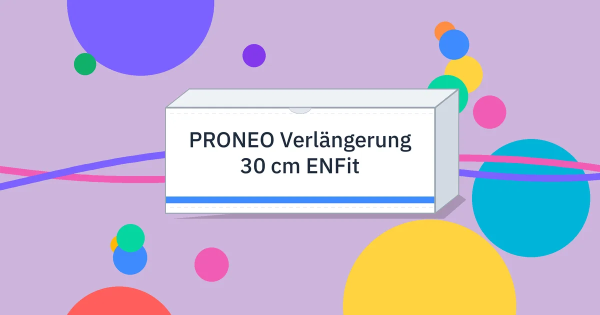 Symbolbild: Packung mit der Aufschrift PRONEO Verlängerung 30 cm ENFit (PZN 11579374) – Verfügbarkeit und Bezug in Apotheken in Frankfurt am Main