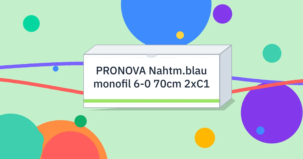 Symbolbild: Packung mit der Aufschrift PRONOVA Nahtm.blau monofil 6-0 70cm 2xC1 (PZN 20855494) – Verfügbarkeit und Bezug in Apotheken in Frankfurt am Main