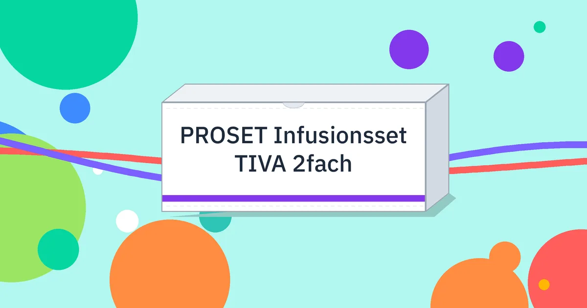 Symbolbild: Packung mit der Aufschrift PROSET Infusionsset TIVA 2fach (PZN 06722711) – Verfügbarkeit und Bezug in Apotheken in Frankfurt am Main