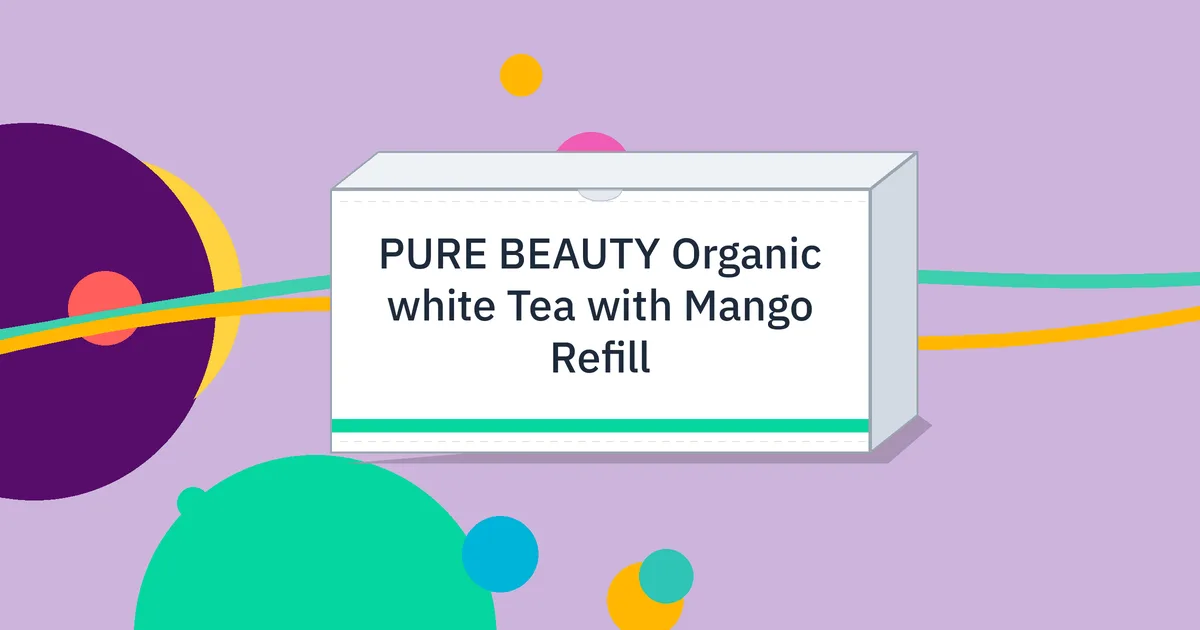 Symbolbild: Packung mit der Aufschrift PURE BEAUTY Organic white Tea with Mango Refill (PZN 13162833) – Verfügbarkeit und Bezug in Apotheken in Frankfurt am Main