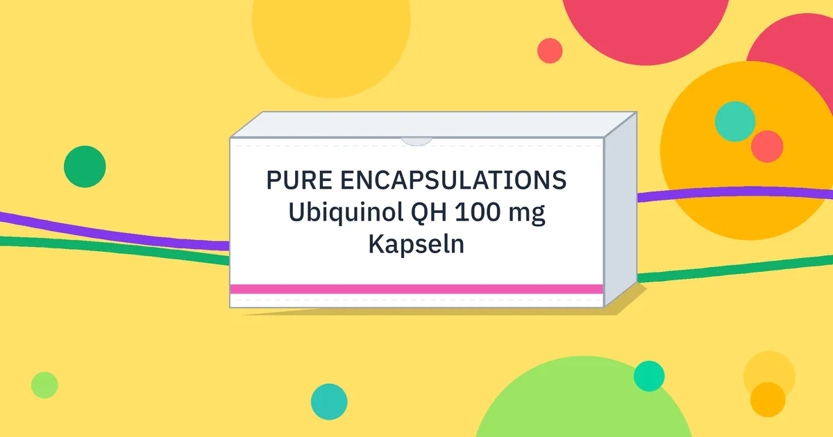 Symbolbild: Packung mit der Aufschrift PURE ENCAPSULATIONS Ubiquinol QH 100 mg Kapseln (PZN 15331056) – Verfügbarkeit und Bezug in Apotheken in Frankfurt am Main