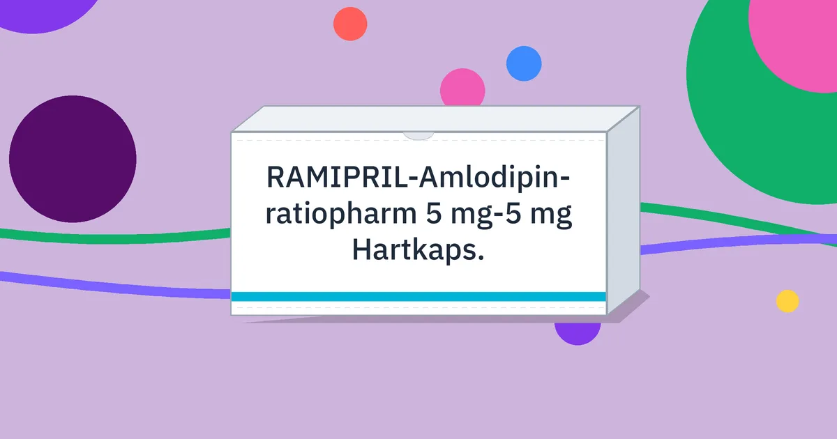 Symbolbild: Packung mit der Aufschrift RAMIPRIL-Amlodipin-ratiopharm 5 mg-5 mg Hartkaps. (PZN 13752753) – Verfügbarkeit und Bezug in Apotheken in Frankfurt am Main