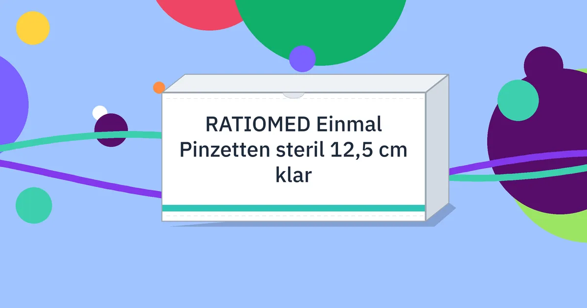 Symbolbild: Packung mit der Aufschrift RATIOMED Einmal Pinzetten steril 12,5 cm klar (PZN 14233989) – Verfügbarkeit und Bezug in Apotheken in Frankfurt am Main