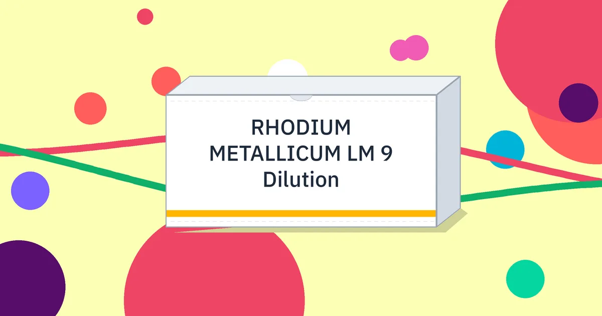 Symbolbild: Packung mit der Aufschrift RHODIUM METALLICUM LM 9 Dilution (PZN 13050330) – Verfügbarkeit und Bezug in Apotheken in Frankfurt am Main
