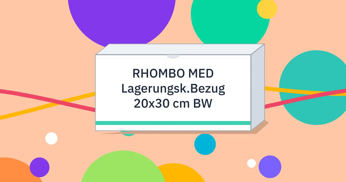 Symbolbild: Packung mit der Aufschrift RHOMBO MED Lagerungsk.Bezug 20x30 cm BW (PZN 03948024) – Verfügbarkeit und Bezug in Apotheken in Frankfurt am Main