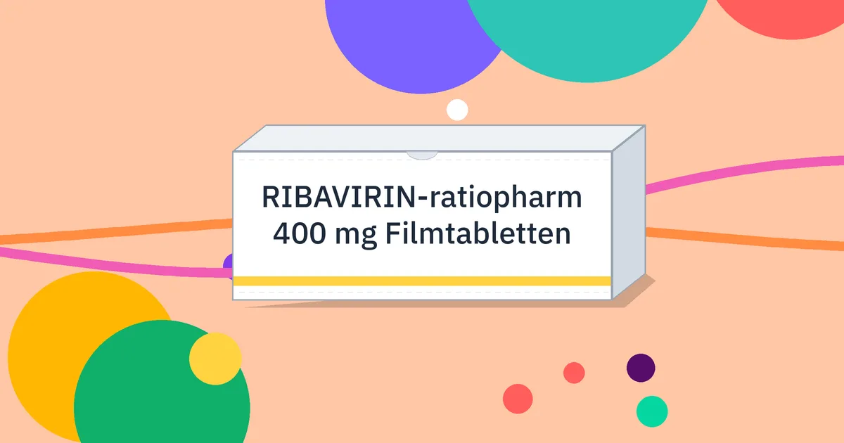 Symbolbild: Packung mit der Aufschrift RIBAVIRIN-ratiopharm 400 mg Filmtabletten (PZN 09487452) – Verfügbarkeit und Bezug in Apotheken in Frankfurt am Main