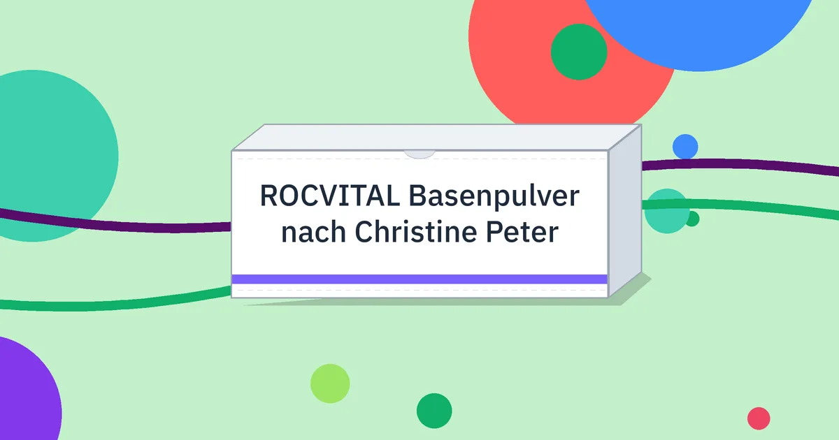 Symbolbild: Packung mit der Aufschrift ROCVITAL Basenpulver nach Christine Peter (PZN 06119713) – Verfügbarkeit und Bezug in Apotheken in Frankfurt am Main