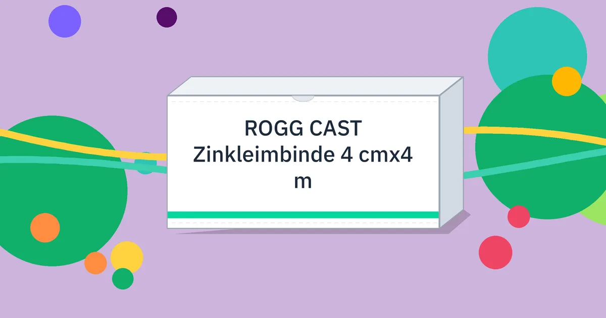 Symbolbild: Packung mit der Aufschrift ROGG CAST Zinkleimbinde 4 cmx4 m (PZN 15328172) – Verfügbarkeit und Bezug in Apotheken in Frankfurt am Main