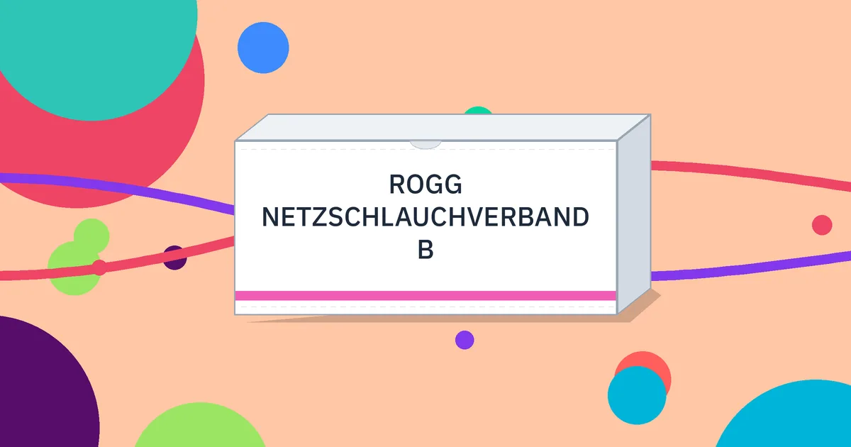 Symbolbild: Packung mit der Aufschrift ROGG NETZSCHLAUCHVERBAND B (PZN 07221603) – Verfügbarkeit und Bezug in Apotheken in Frankfurt am Main