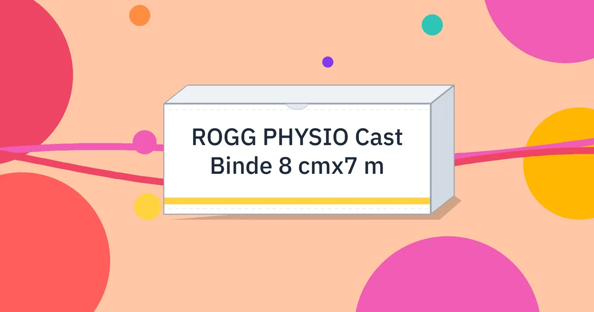 Symbolbild: Packung mit der Aufschrift ROGG PHYSIO Cast Binde 8 cmx7 m (PZN 04049658) – Verfügbarkeit und Bezug in Apotheken in Frankfurt am Main