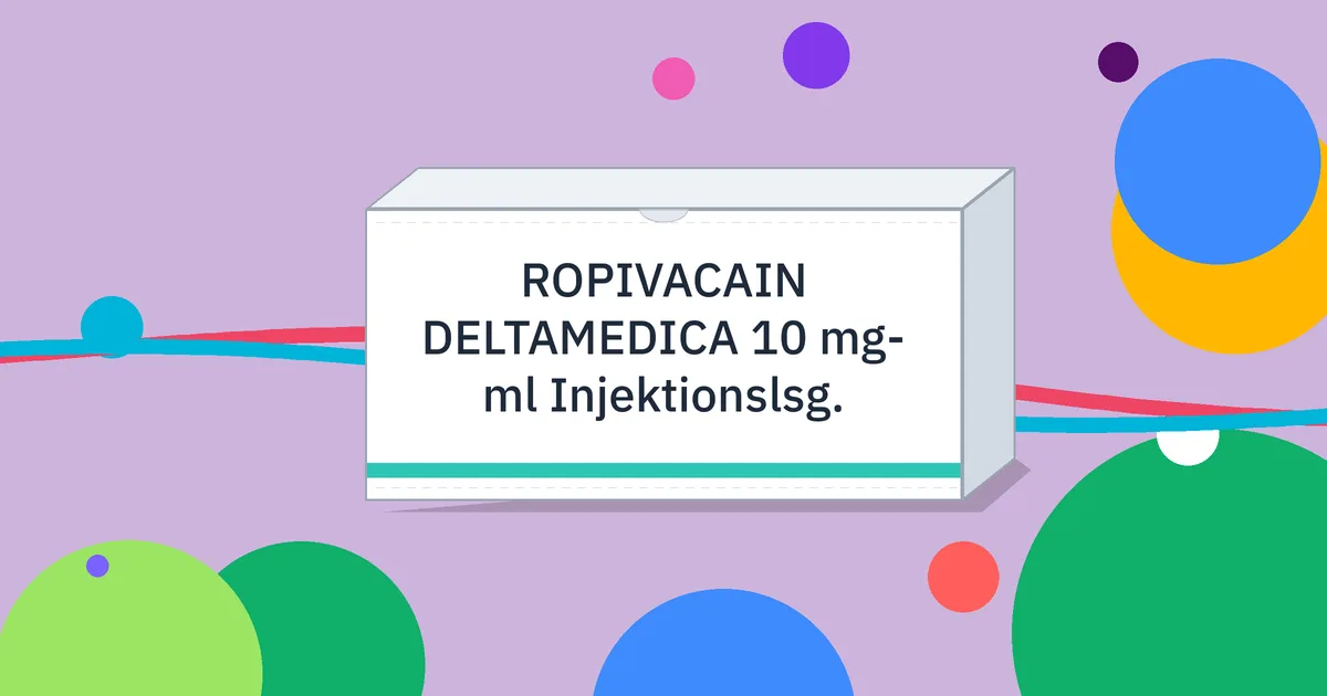 Symbolbild: Packung mit der Aufschrift ROPIVACAIN DELTAMEDICA 10 mg-ml Injektionslsg. (PZN 13158197) – Verfügbarkeit und Bezug in Apotheken in Frankfurt am Main