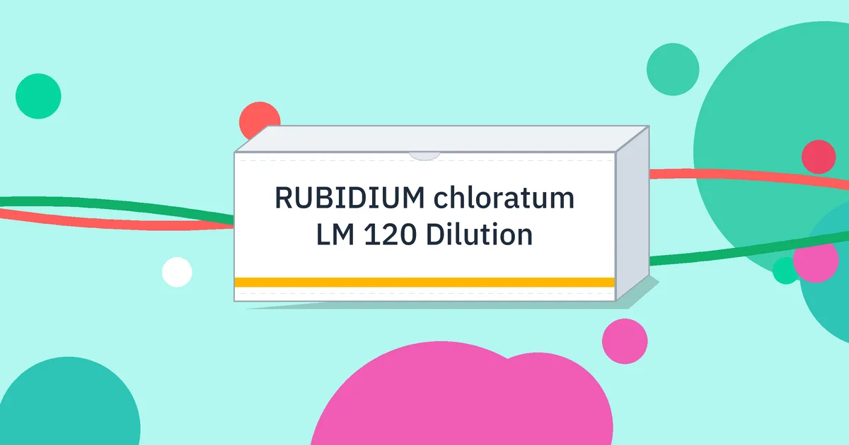 Symbolbild: Packung mit der Aufschrift RUBIDIUM chloratum LM 120 Dilution (PZN 13172168) – Verfügbarkeit und Bezug in Apotheken in Frankfurt am Main