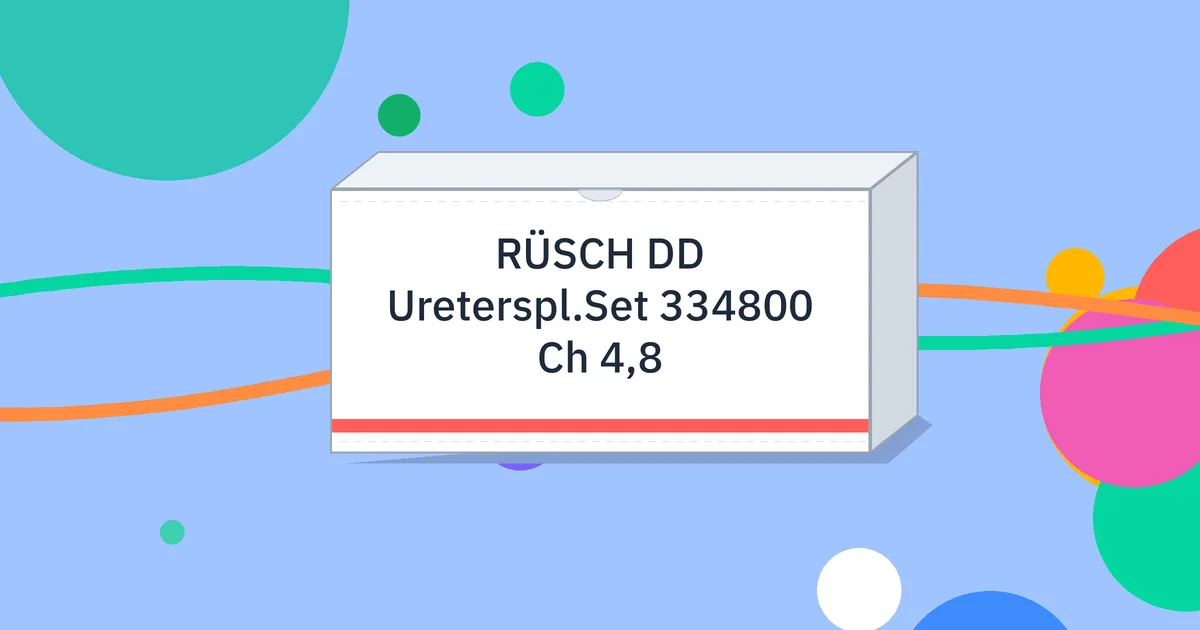 Symbolbild: Packung mit der Aufschrift RÜSCH DD Ureterspl.Set 334800 Ch 4,8 (PZN 04249676) – Verfügbarkeit und Bezug in Apotheken in Frankfurt am Main