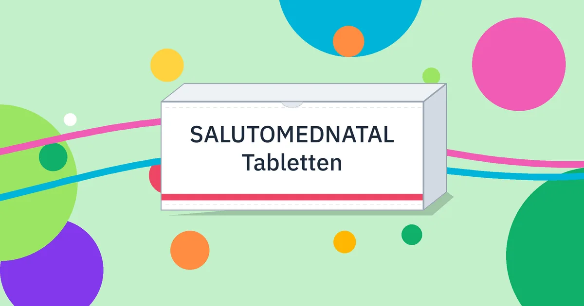 Symbolbild: Packung mit der Aufschrift SALUTOMEDNATAL Tabletten (PZN 10918360) – Verfügbarkeit und Bezug in Apotheken in Frankfurt am Main