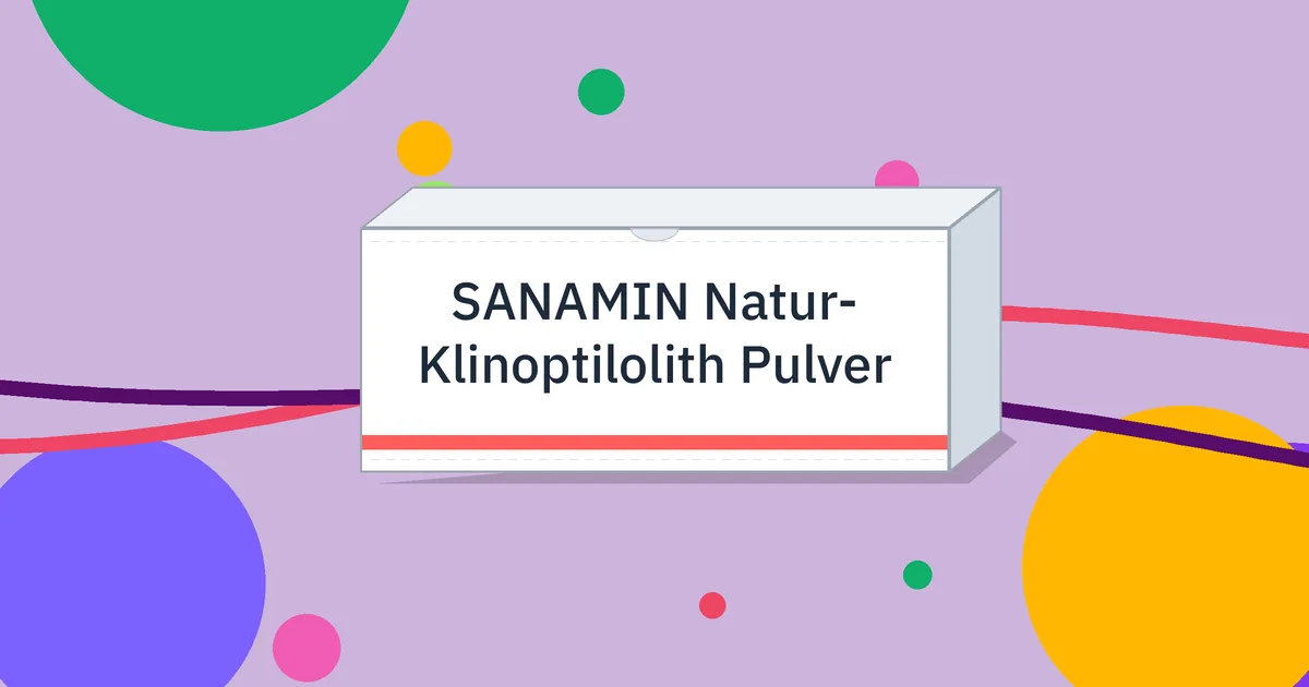 Symbolbild: Packung mit der Aufschrift SANAMIN Natur-Klinoptilolith Pulver (PZN 15628709) – Verfügbarkeit und Bezug in Apotheken in Frankfurt am Main