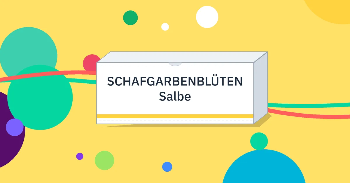 Symbolbild: Packung mit der Aufschrift SCHAFGARBENBLÜTEN Salbe (PZN 17555819) – Verfügbarkeit und Bezug in Apotheken in Frankfurt am Main
