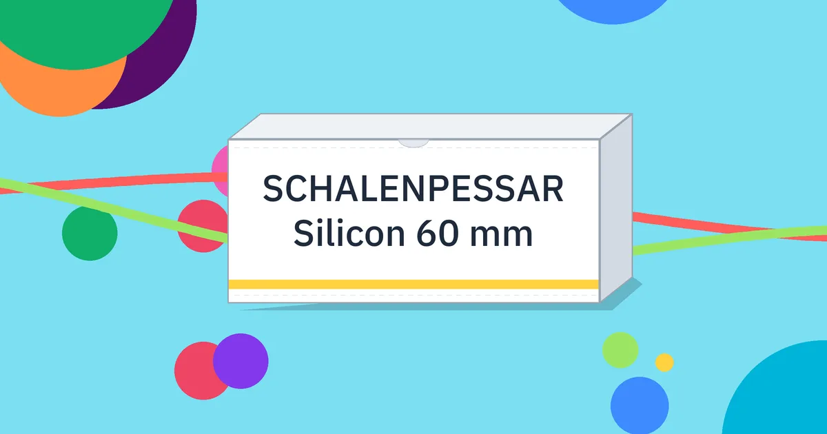Symbolbild: Packung mit der Aufschrift SCHALENPESSAR Silicon 60 mm (PZN 07702633) – Verfügbarkeit und Bezug in Apotheken in Frankfurt am Main