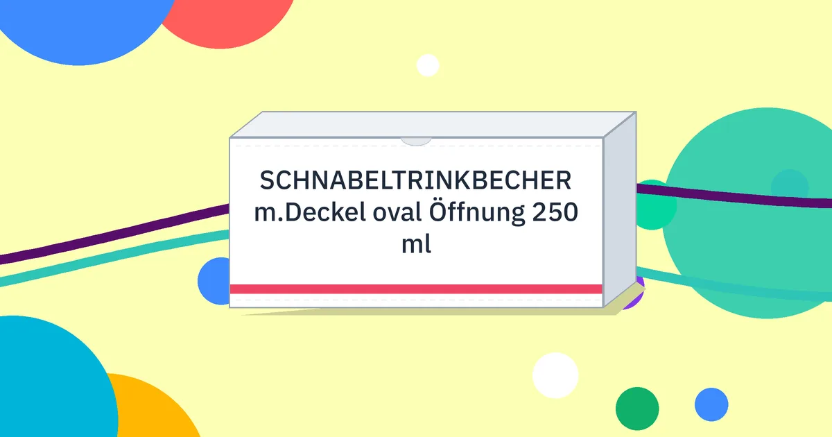Symbolbild: Packung mit der Aufschrift SCHNABELTRINKBECHER m.Deckel oval Öffnung 250 ml (PZN 10403940) – Verfügbarkeit und Bezug in Apotheken in Frankfurt am Main