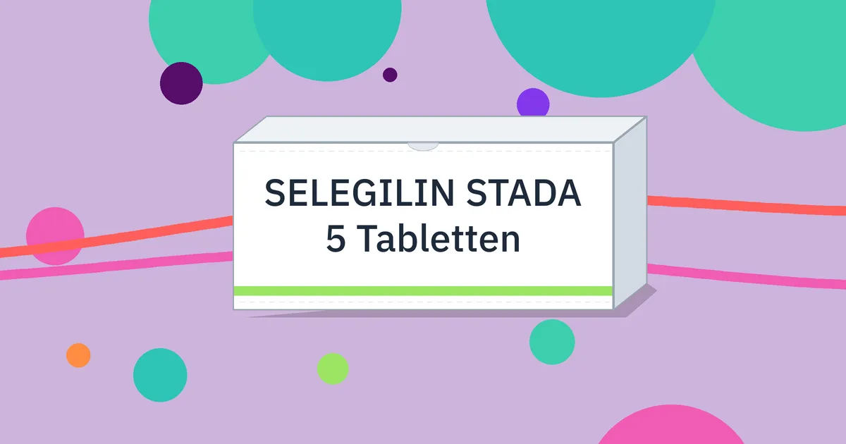 Symbolbild: Packung mit der Aufschrift SELEGILIN STADA 5 Tabletten (PZN 08692204) – Verfügbarkeit und Bezug in Apotheken in Frankfurt am Main