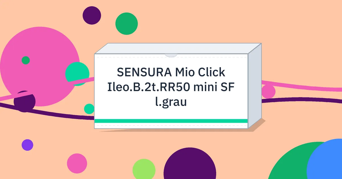 Symbolbild: Packung mit der Aufschrift SENSURA Mio Click Ileo.B.2t.RR50 mini SF l.grau (PZN 10202207) – Verfügbarkeit und Bezug in Apotheken in Frankfurt am Main
