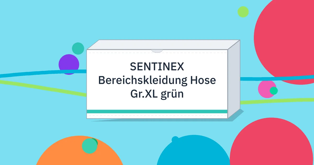Symbolbild: Packung mit der Aufschrift SENTINEX Bereichskleidung Hose Gr.XL grün (PZN 09285599) – Verfügbarkeit und Bezug in Apotheken in Frankfurt am Main