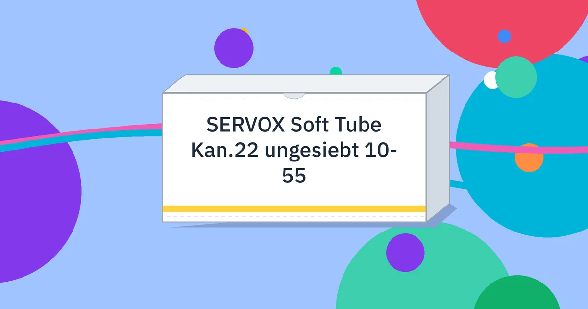 Symbolbild: Packung mit der Aufschrift SERVOX Soft Tube Kan.22 ungesiebt 10-55 (PZN 07508724) – Verfügbarkeit und Bezug in Apotheken in Frankfurt am Main