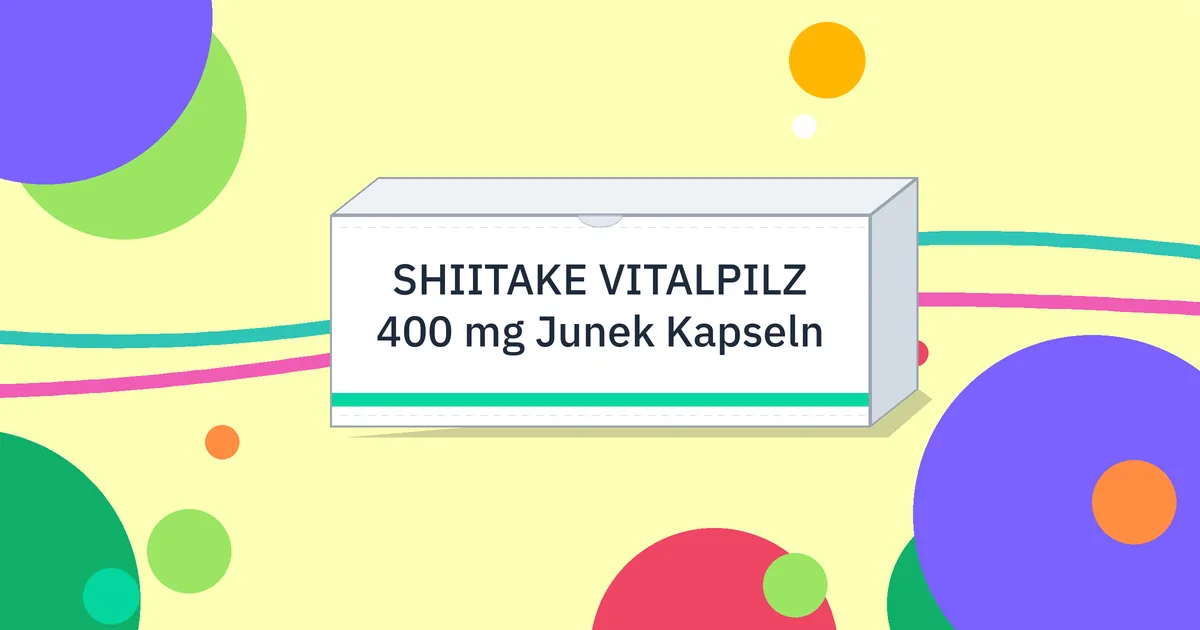 Symbolbild: Packung mit der Aufschrift SHIITAKE VITALPILZ 400 mg Junek Kapseln (PZN 01107591) – Verfügbarkeit und Bezug in Apotheken in Frankfurt am Main