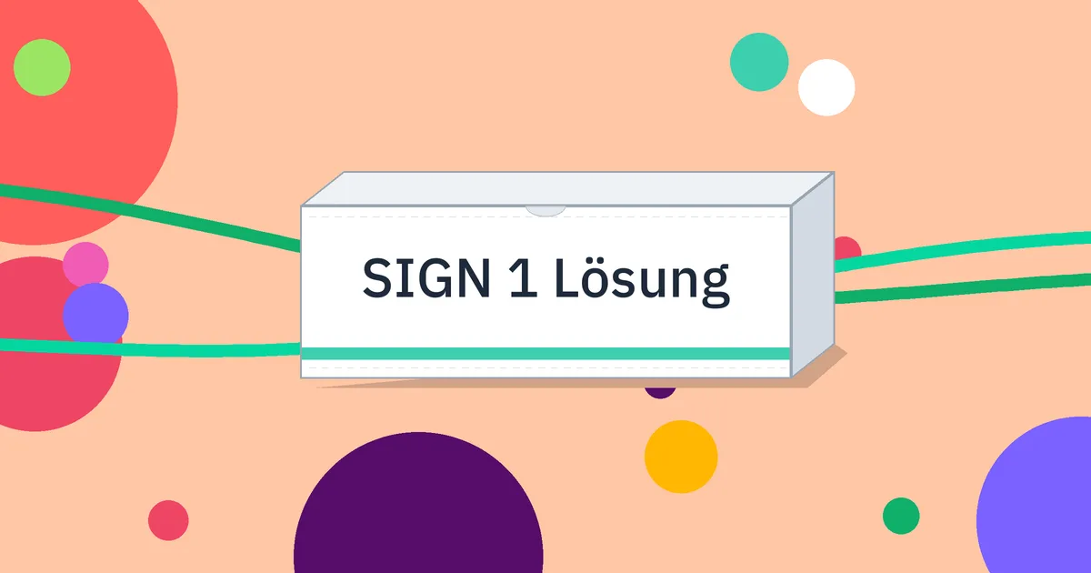 Symbolbild: Packung mit der Aufschrift SIGN 1 Lösung (PZN 05022101) – Verfügbarkeit und Bezug in Apotheken in Frankfurt am Main