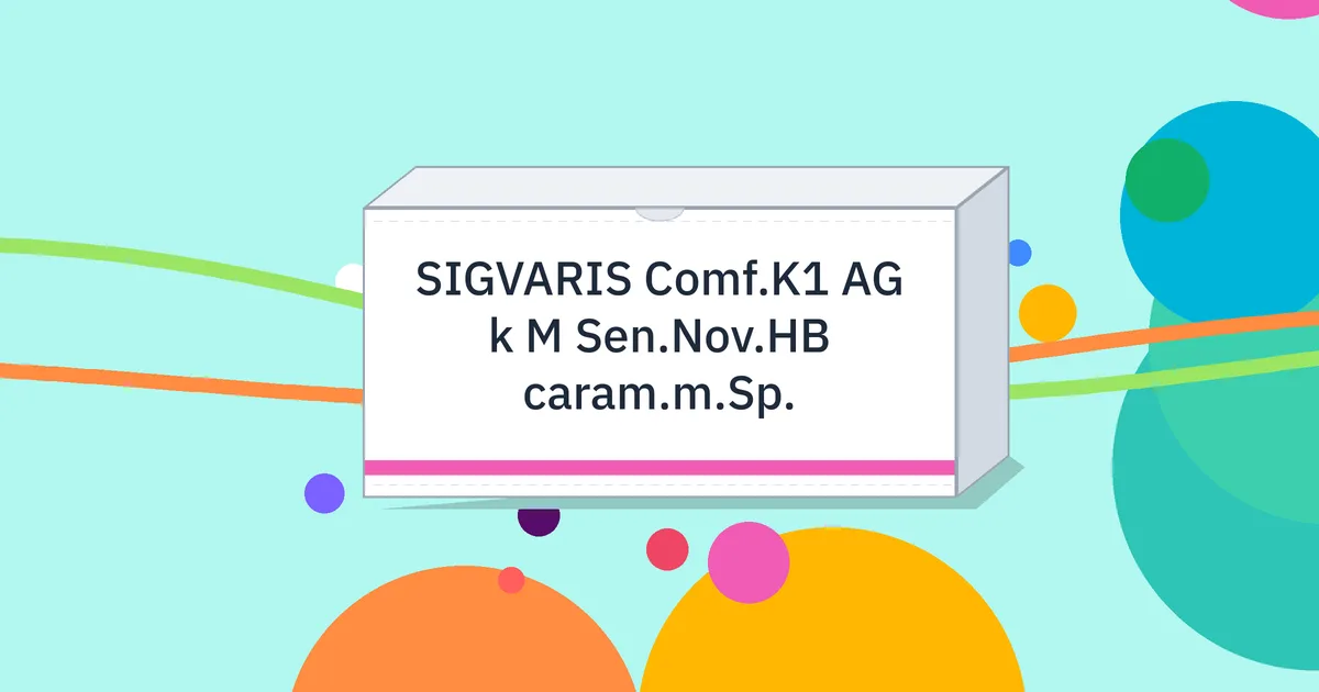 Symbolbild: Packung mit der Aufschrift SIGVARIS Comf.K1 AG k M Sen.Nov.HB caram.m.Sp. (PZN 17101739) – Verfügbarkeit und Bezug in Apotheken in Frankfurt am Main