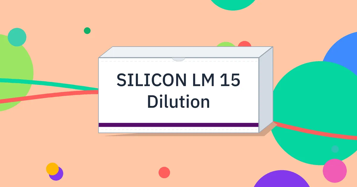 Symbolbild: Packung mit der Aufschrift SILICON LM 15 Dilution (PZN 13678198) – Verfügbarkeit und Bezug in Apotheken in Frankfurt am Main