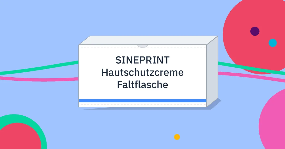 Symbolbild: Packung mit der Aufschrift SINEPRINT Hautschutzcreme Faltflasche (PZN 03754142) – Verfügbarkeit und Bezug in Apotheken in Frankfurt am Main