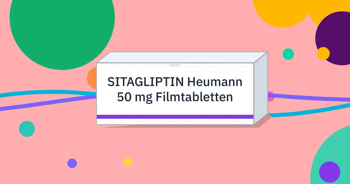 Symbolbild: Packung mit der Aufschrift SITAGLIPTIN Heumann 50 mg Filmtabletten (PZN 17367532) – Verfügbarkeit und Bezug in Apotheken in Frankfurt am Main