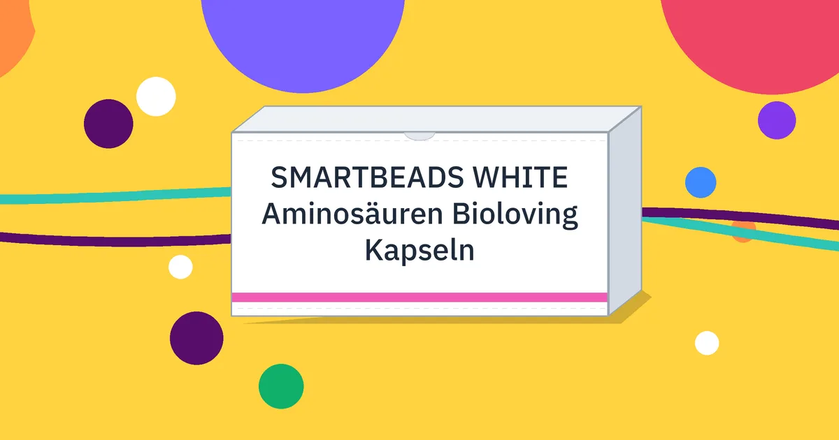 Symbolbild: Packung mit der Aufschrift SMARTBEADS WHITE Aminosäuren Bioloving Kapseln (PZN 17196059) – Verfügbarkeit und Bezug in Apotheken in Frankfurt am Main