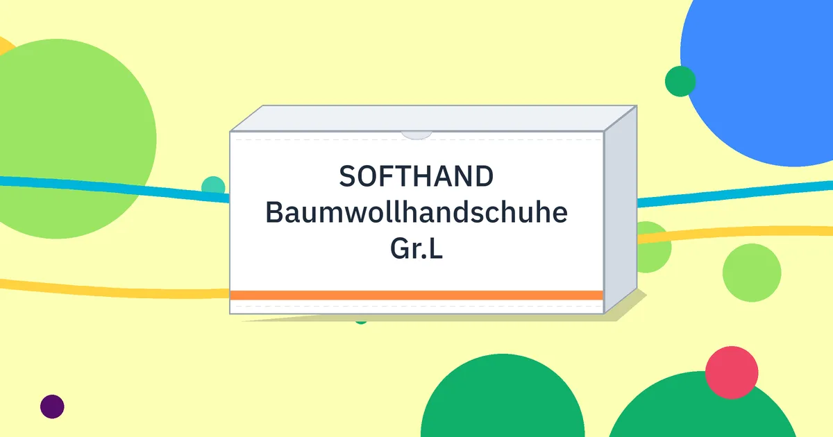 Symbolbild: Packung mit der Aufschrift SOFTHAND Baumwollhandschuhe Gr.L (PZN 09618807) – Verfügbarkeit und Bezug in Apotheken in Frankfurt am Main