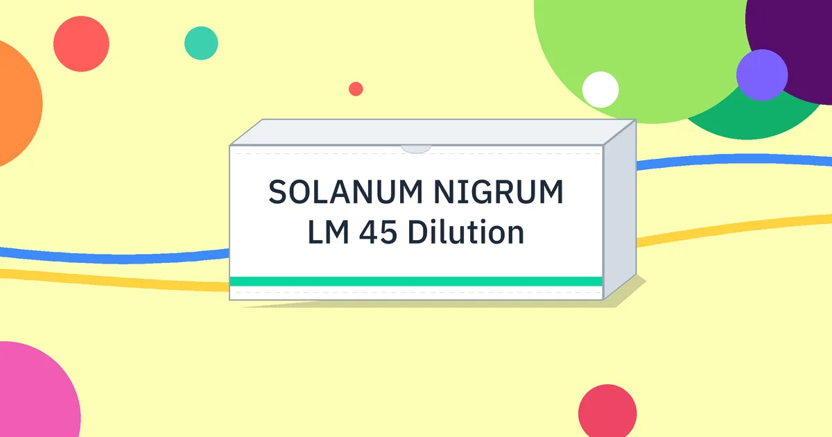 Symbolbild: Packung mit der Aufschrift SOLANUM NIGRUM LM 45 Dilution (PZN 13193101) – Verfügbarkeit und Bezug in Apotheken in Frankfurt am Main
