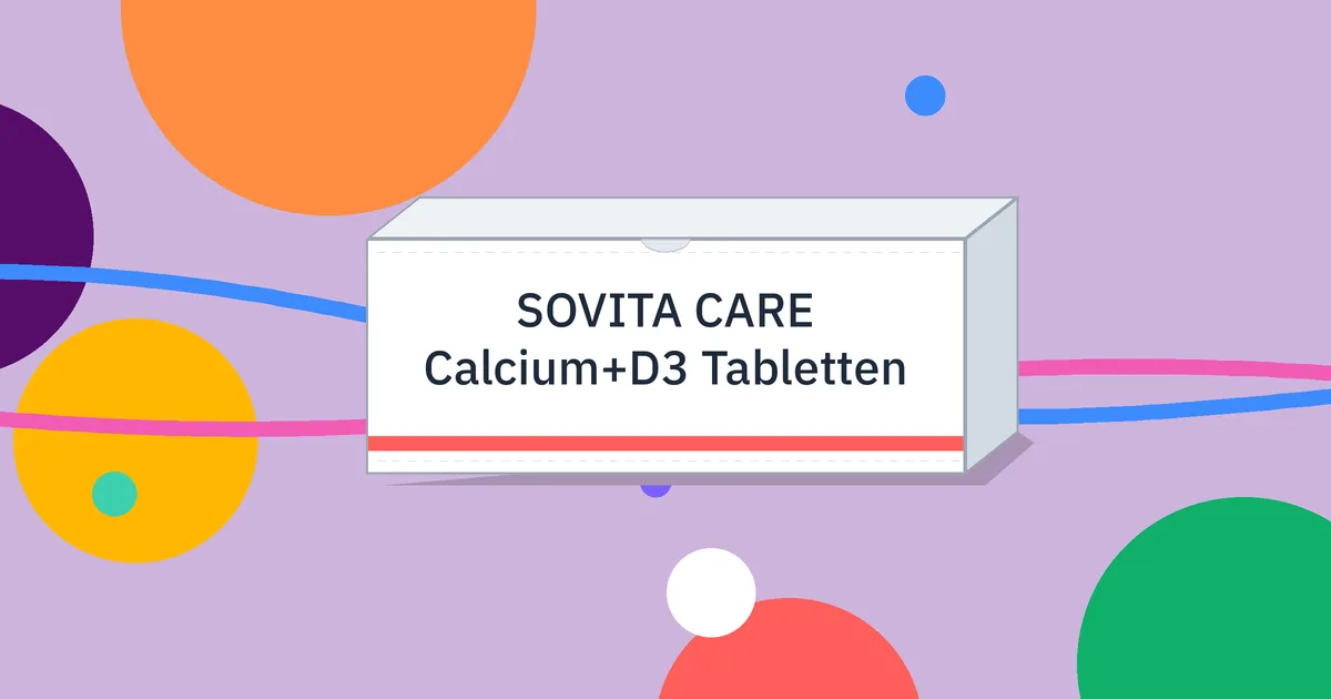 Symbolbild: Packung mit der Aufschrift SOVITA CARE Calcium+D3 Tabletten (PZN 10065615) – Verfügbarkeit und Bezug in Apotheken in Frankfurt am Main