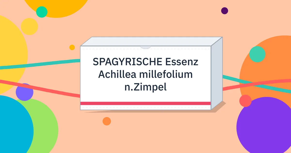 Symbolbild: Packung mit der Aufschrift SPAGYRISCHE Essenz Achillea millefolium n.Zimpel (PZN 00915389) – Verfügbarkeit und Bezug in Apotheken in Frankfurt am Main