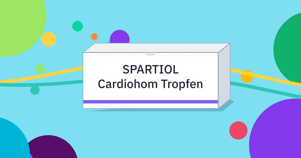 Symbolbild: Packung mit der Aufschrift SPARTIOL Cardiohom Tropfen (PZN 02292188) – Verfügbarkeit und Bezug in Apotheken in Frankfurt am Main