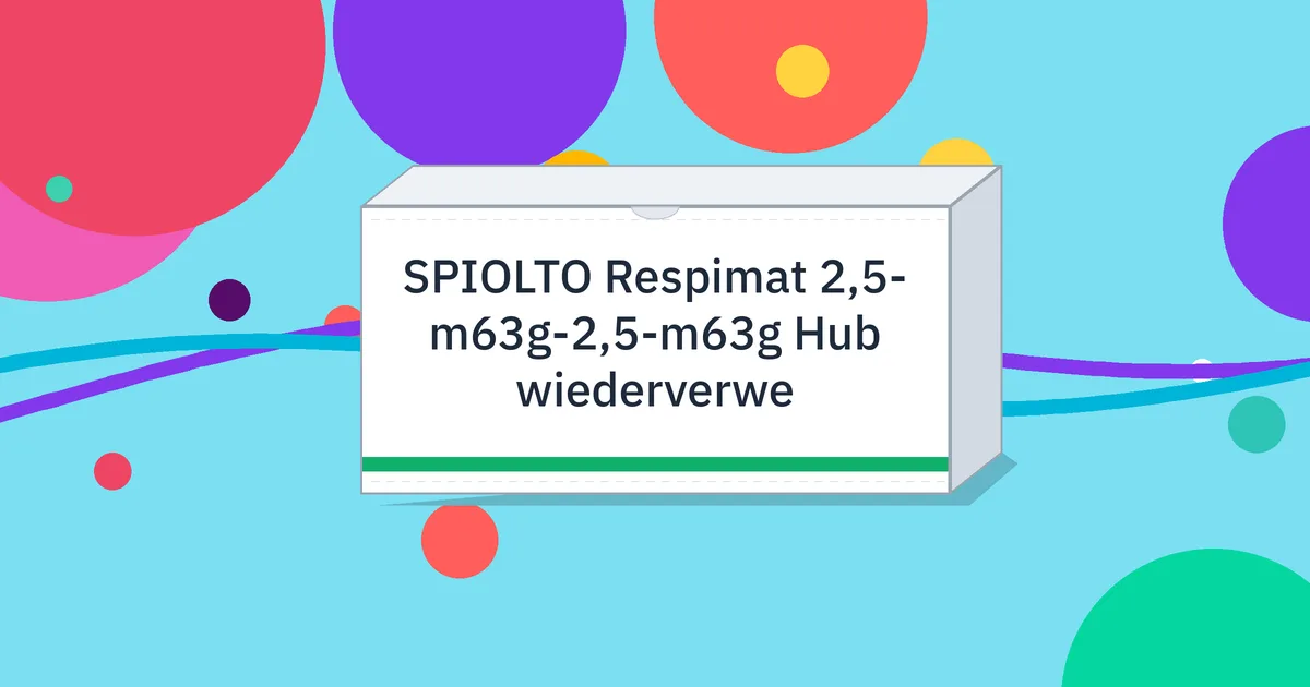 Symbolbild: Packung mit der Aufschrift SPIOLTO Respimat 2,5-m63g-2,5-m63g Hub wiederverwe (PZN 16261323) – Verfügbarkeit und Bezug in Apotheken in Frankfurt am Main