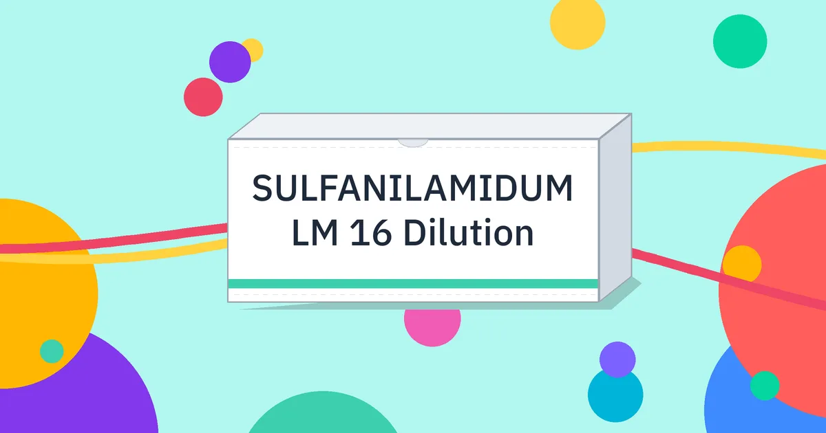 Symbolbild: Packung mit der Aufschrift SULFANILAMIDUM LM 16 Dilution (PZN 13209109) – Verfügbarkeit und Bezug in Apotheken in Frankfurt am Main